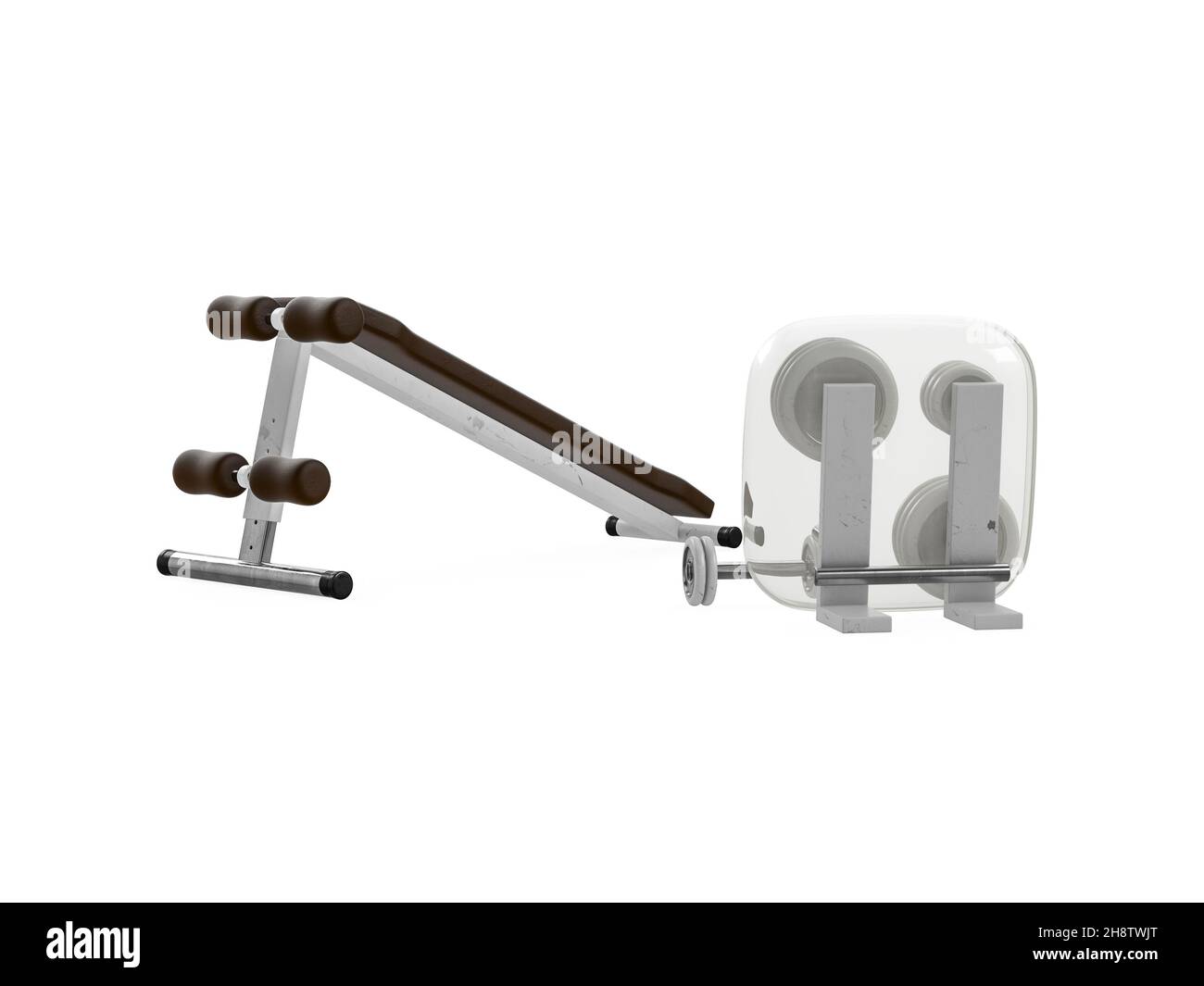 Multifunctional gym machine, angle view isolated on white background ...