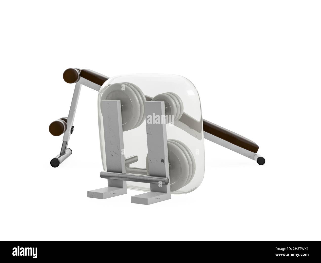 Multifunctional gym machine, right view isolated on white background ...