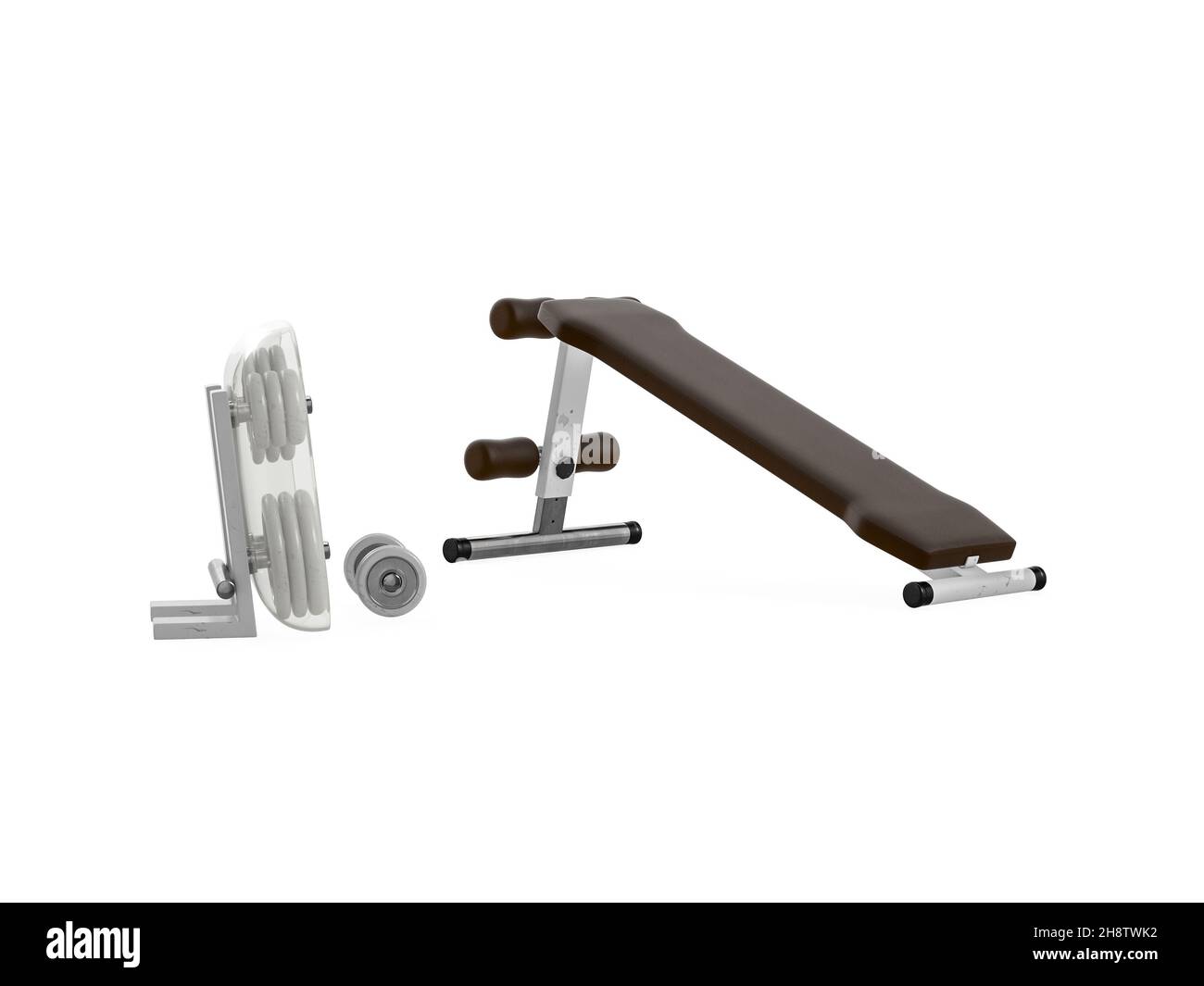 Multifunctional gym machine, angle view isolated on white background ...