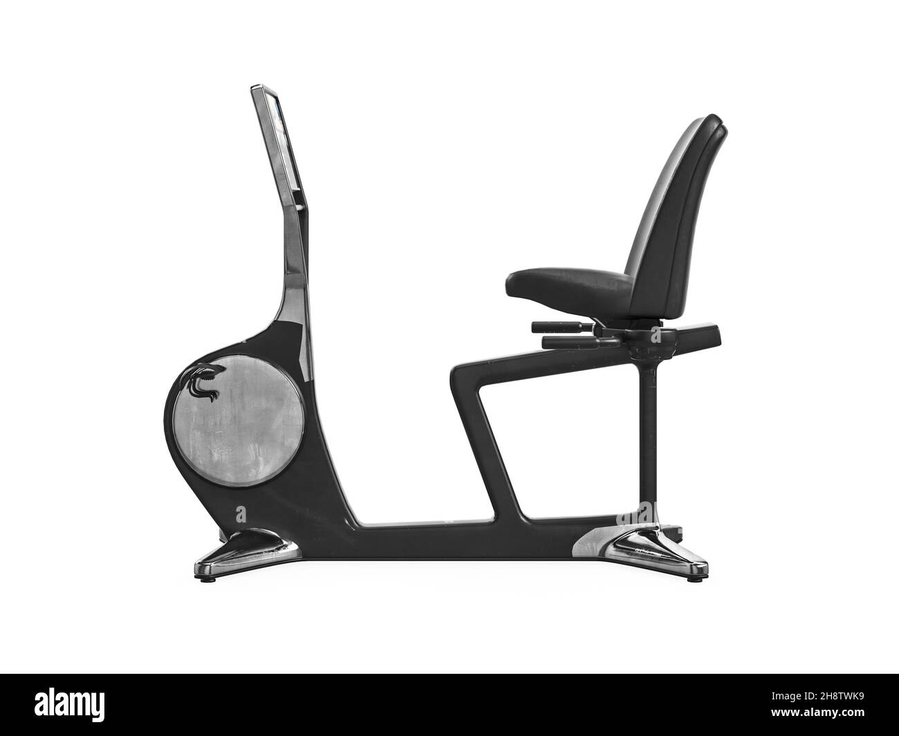 Multifunctional gym machine, left view isolated on white background. 3D ...