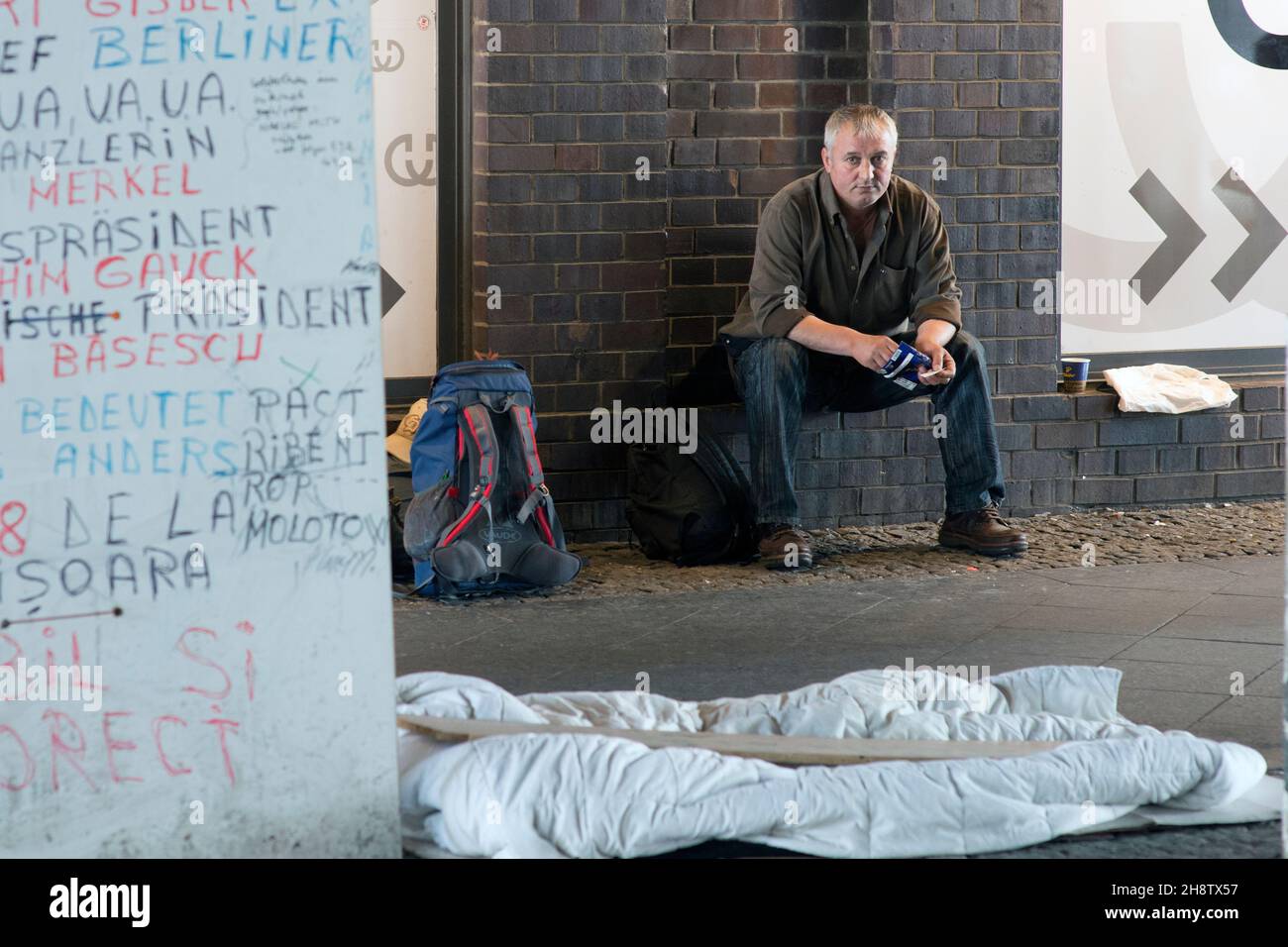 Berlin, Germany. Underneith the S-Bahn station Friedrichstrasse is a ...