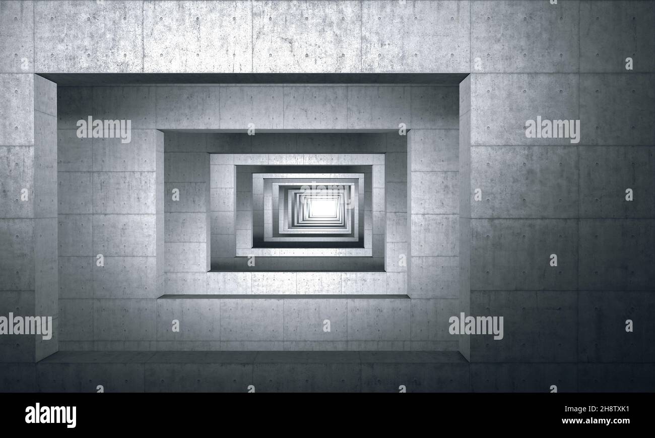 repetitive reinforced concrete structure. 3d render. construction ...