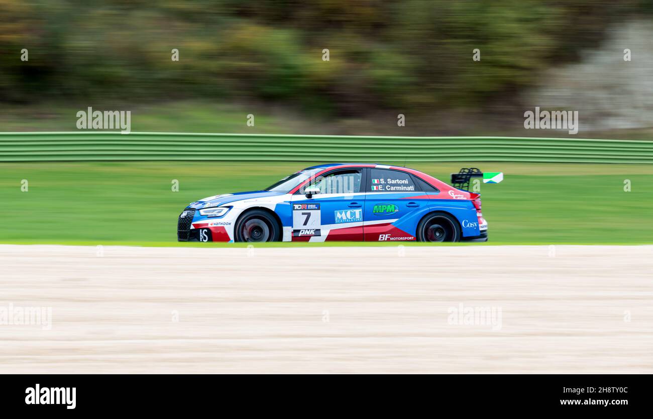 Vallelunga, Italy, november 28 2021, race weekend. Audi RS3 racing ...