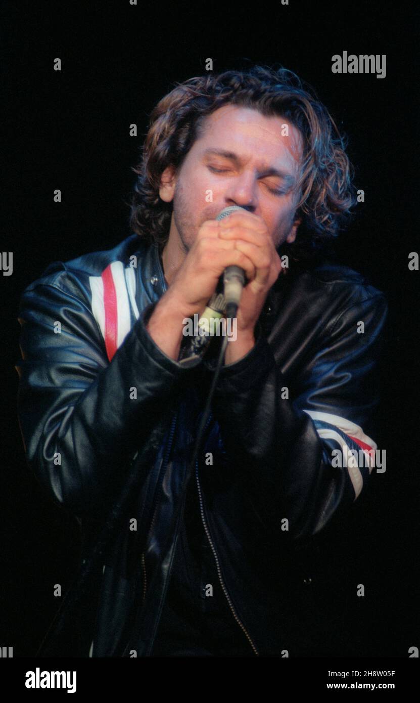 Michael Hutchence, lead singer of Australian rock group INXS ...
