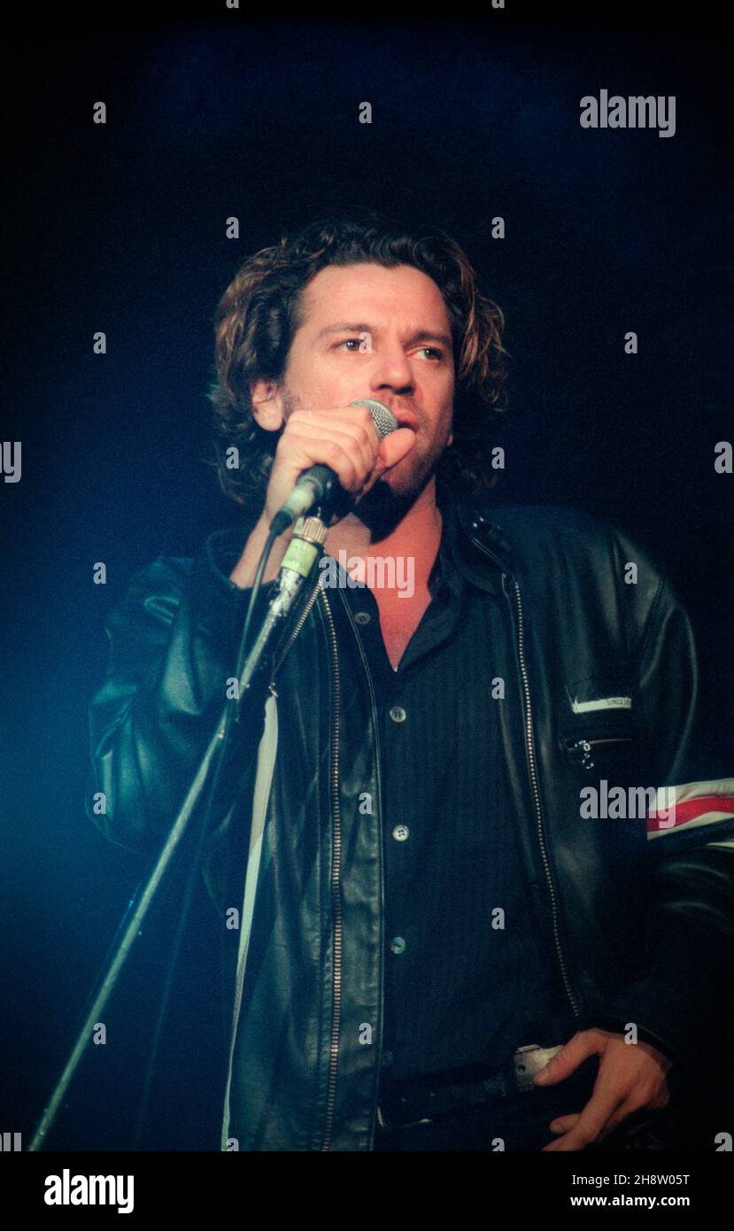 Michael Hutchence, lead singer of Australian rock group INXS ...