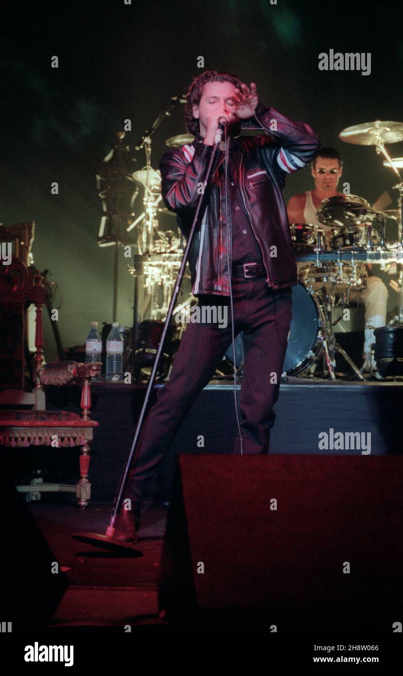 Michael Hutchence, lead singer of Australian rock group INXS ...