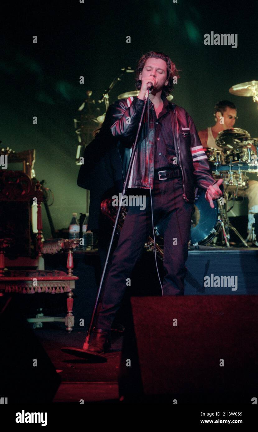 Michael Hutchence, lead singer of Australian rock group INXS ...