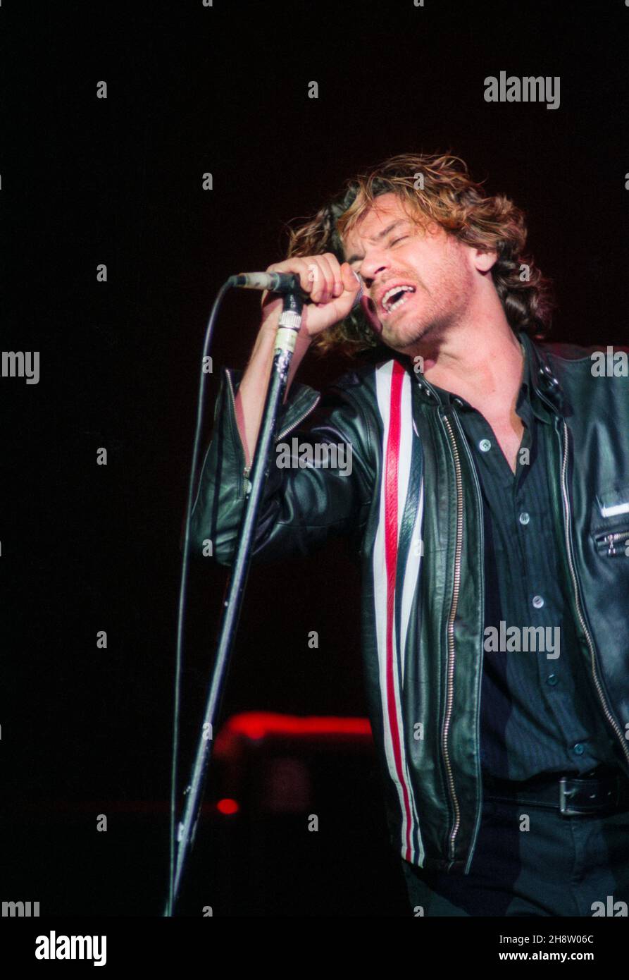 Michael Hutchence, lead singer of Australian rock group INXS ...