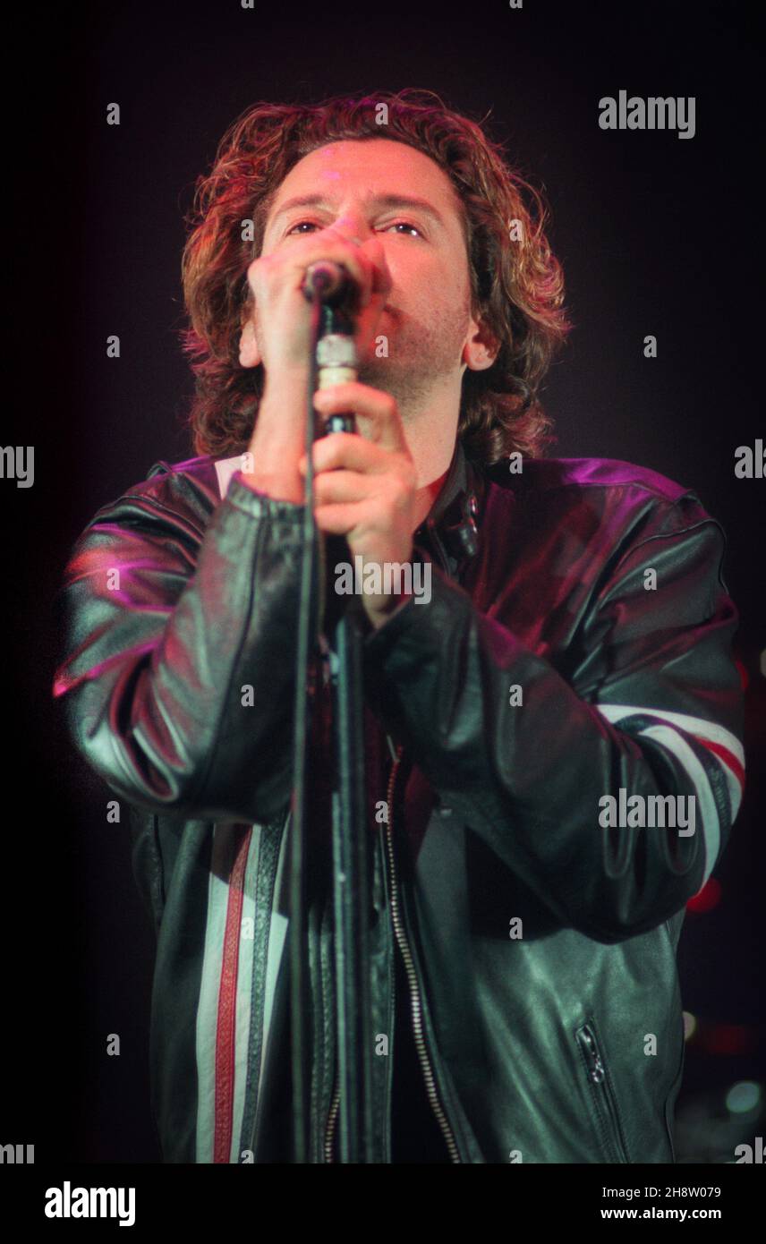 Michael Hutchence, lead singer of Australian rock group INXS ...