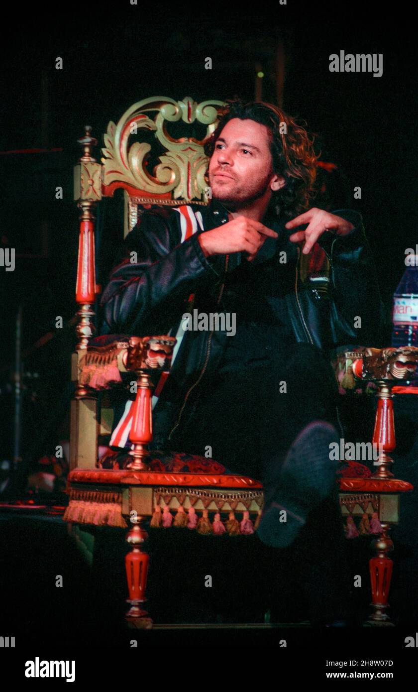Michael Hutchence, lead singer of Australian rock group INXS ...
