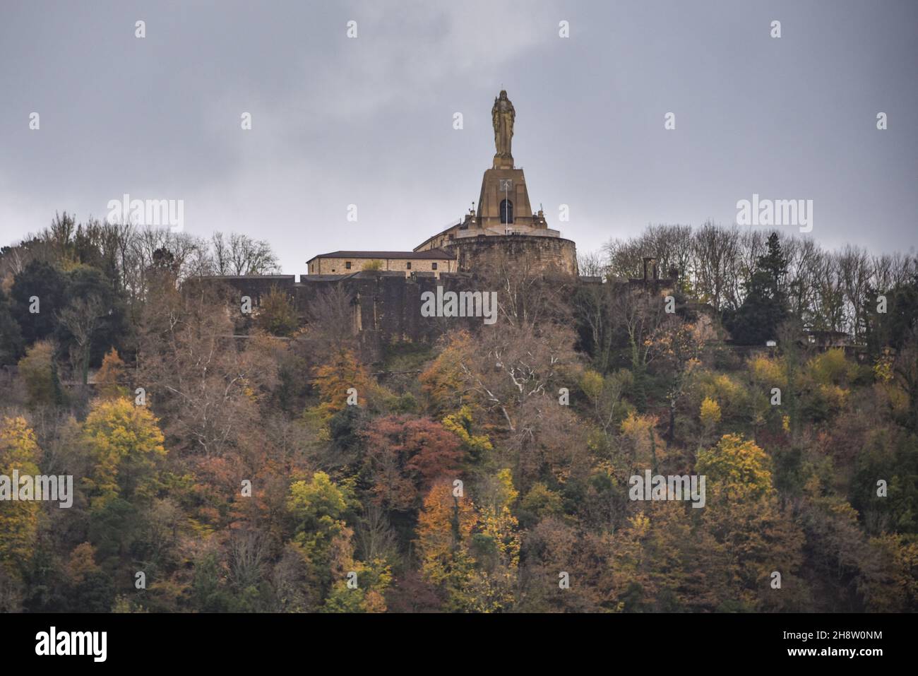 San Sebastian, Spain - Autumn colours on La Concha Bay and Mount Urgull ...
