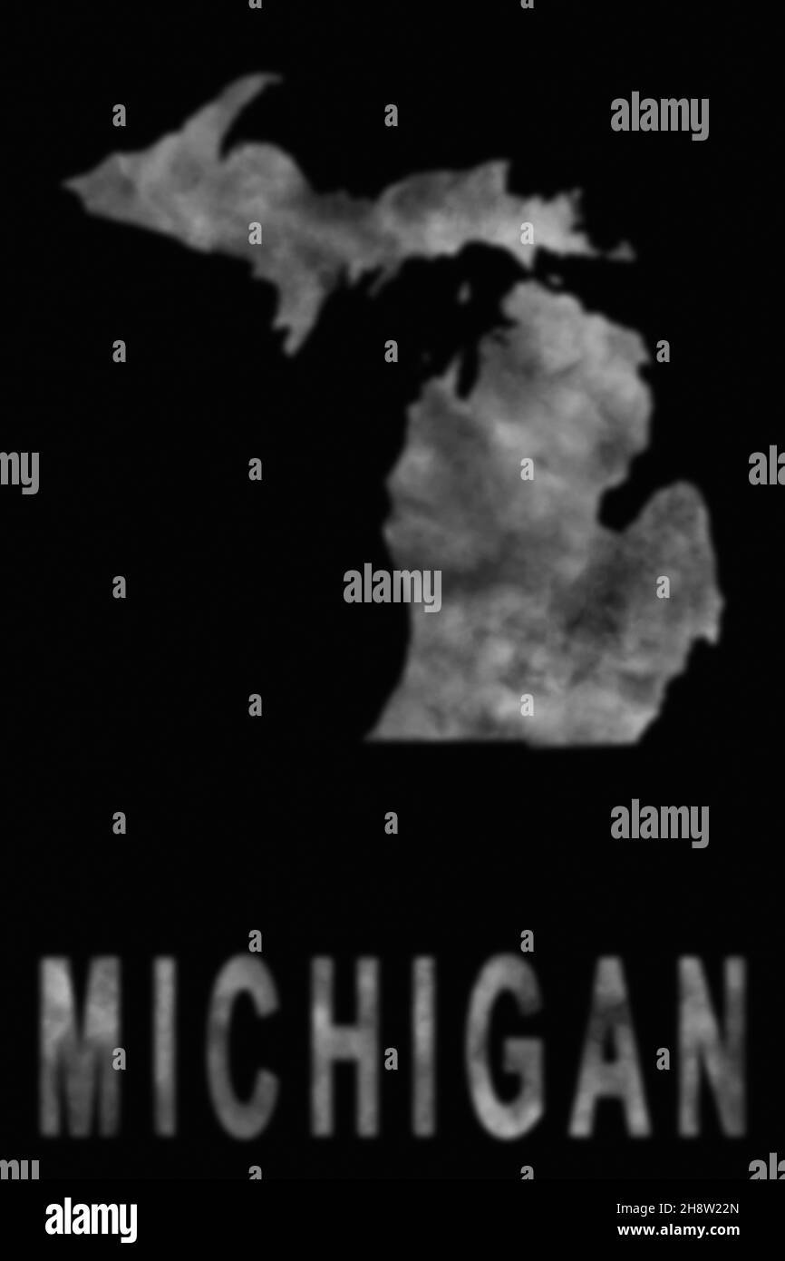 Map of Michigan made of smoke, Air pollution, ecology Stock Photo - Alamy