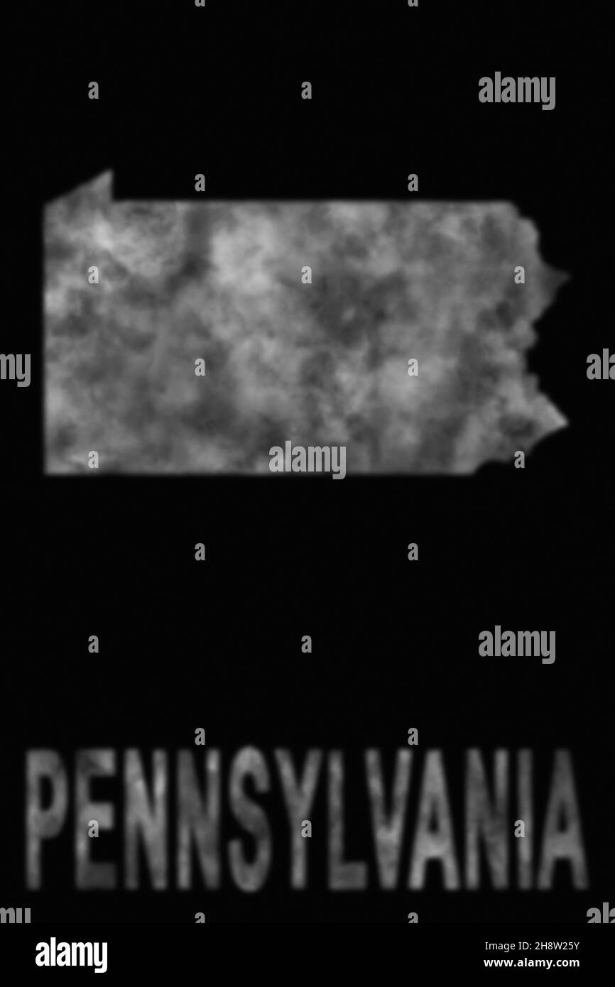 Map of Pennsylvania made of smoke, Air pollution, ecology Stock Photo ...