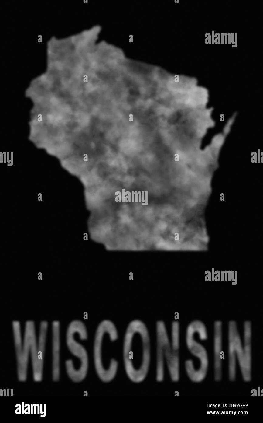 Map of Wisconsin made of smoke, Air pollution, ecology Stock Photo - Alamy