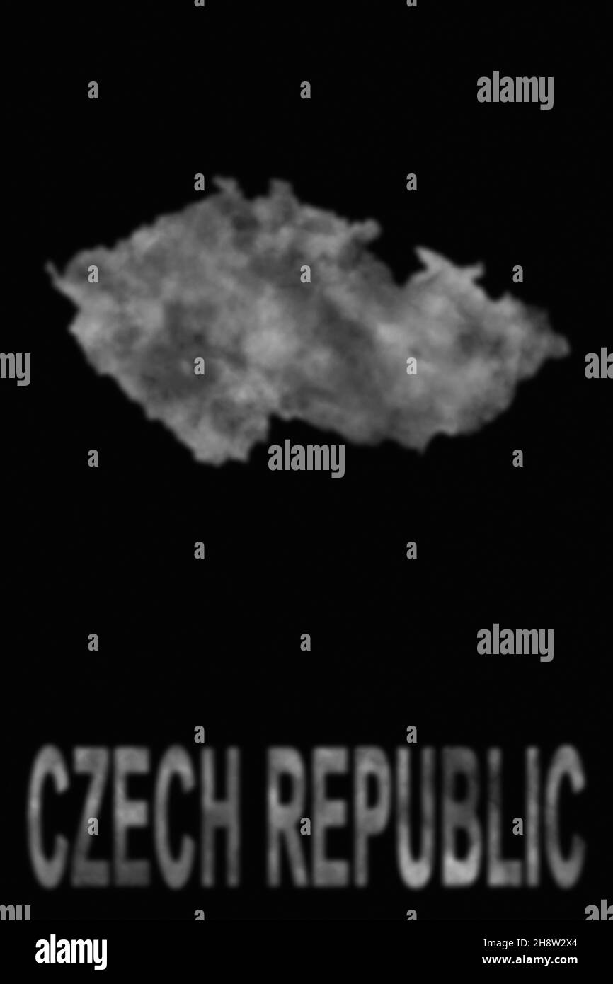 Map of Czech Republic made of smoke, Air pollution, ecology Stock Photo ...