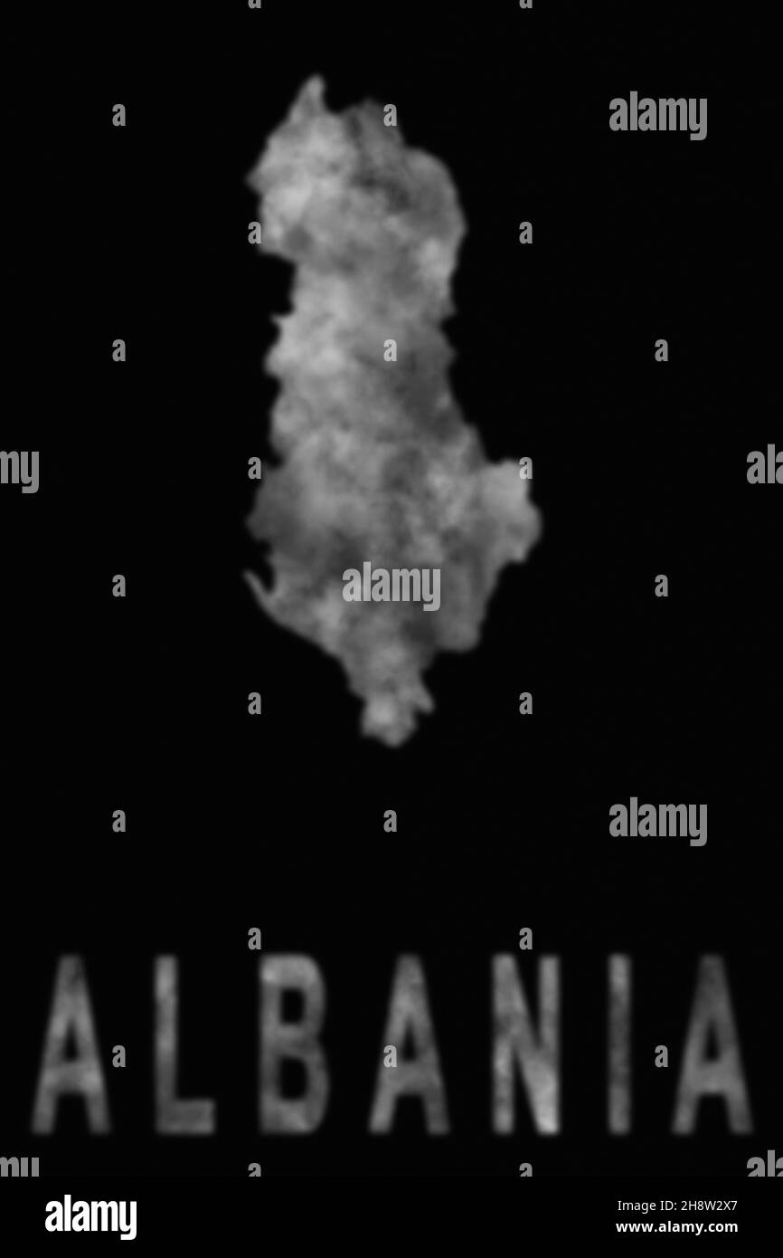 Map of Albania made of smoke, Air pollution, ecology Stock Photo - Alamy