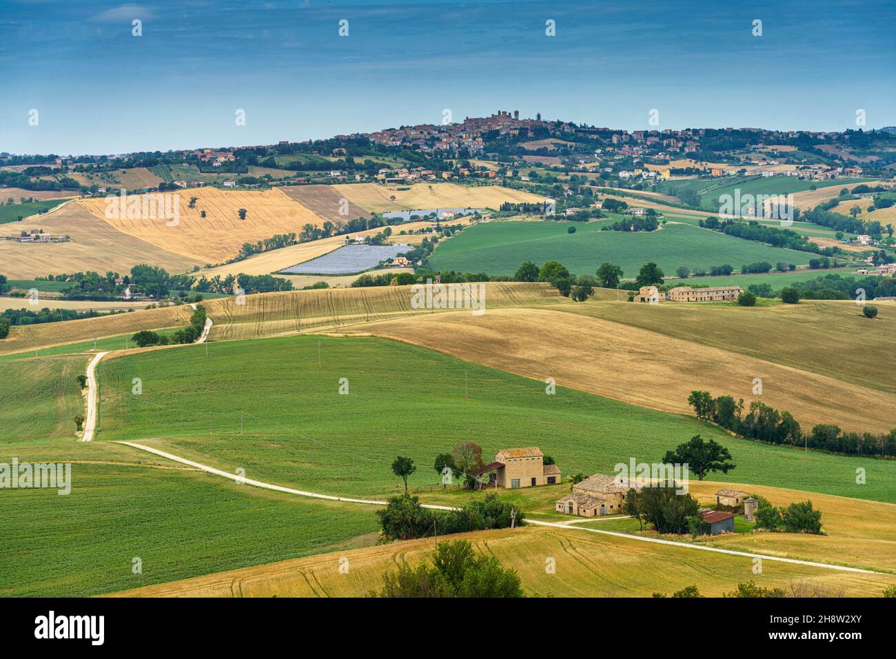 Country landscape along the road from Cingoli to Appignano, Ancona ...