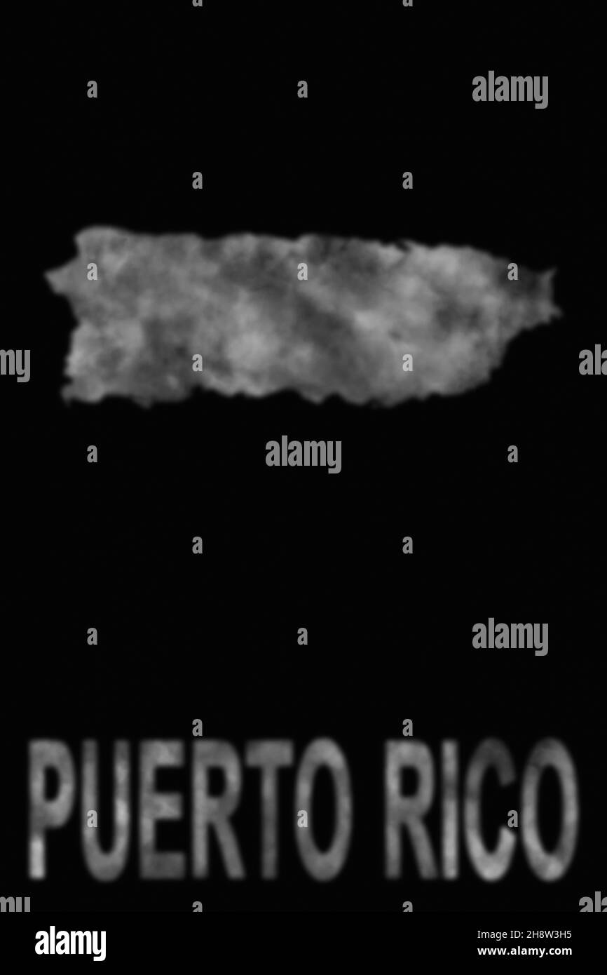 Map of Puerto Rico made of smoke, Air pollution, ecology Stock Photo ...