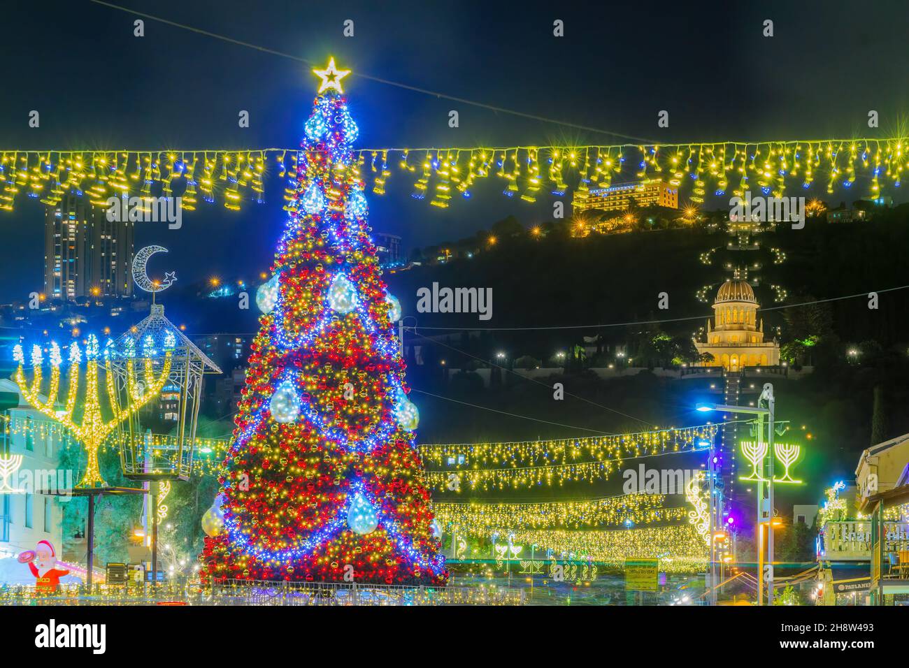 Haifa, Israel - December 01, 2021: The Holiday of Holidays scene in the ...