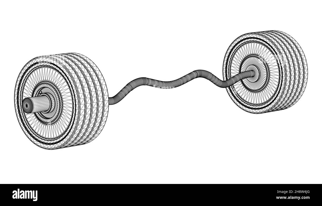 Wireframe of a sports bar from black lines isolated on a white ...