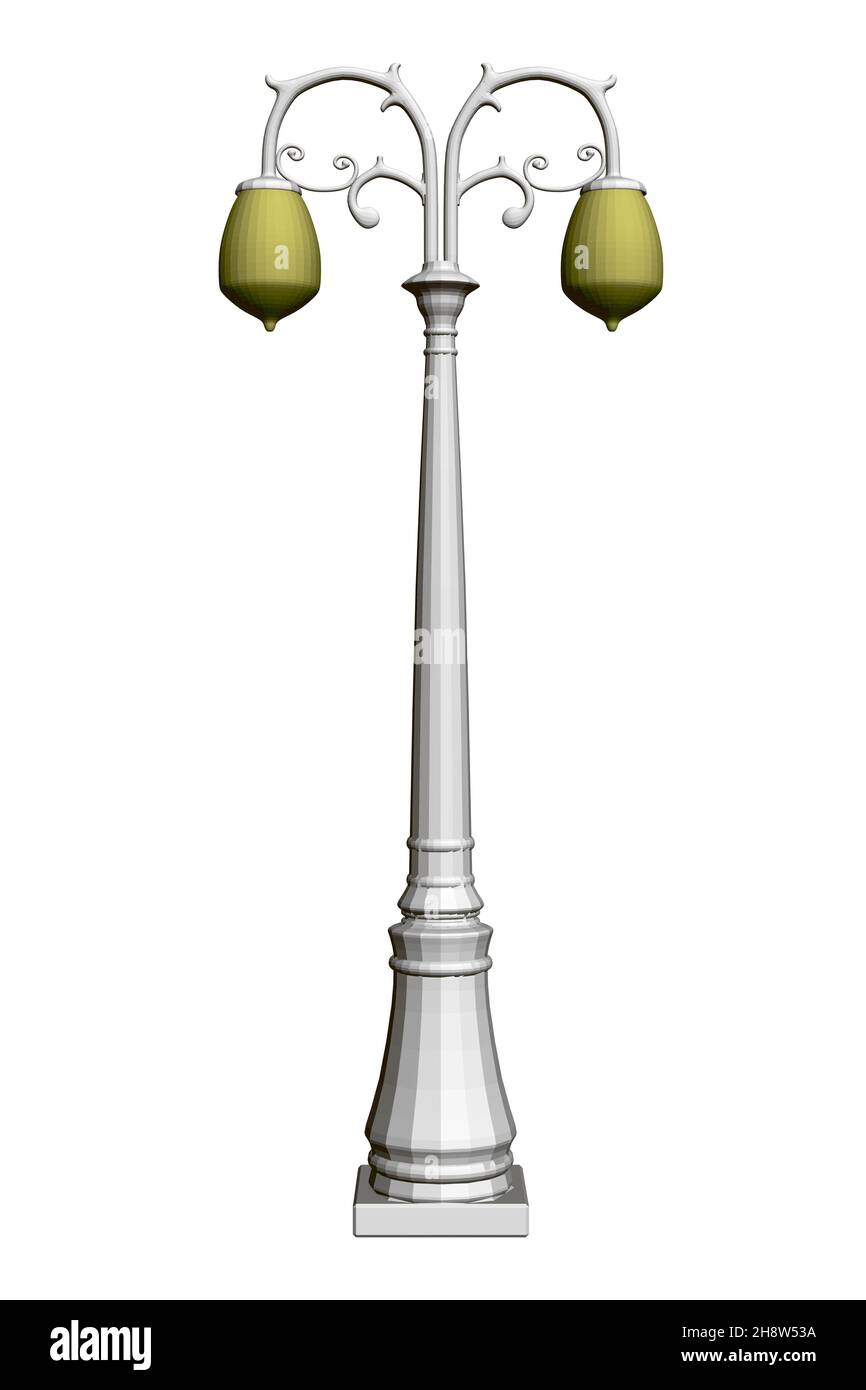 Street decorative lantern isolated on a white background. Front view ...