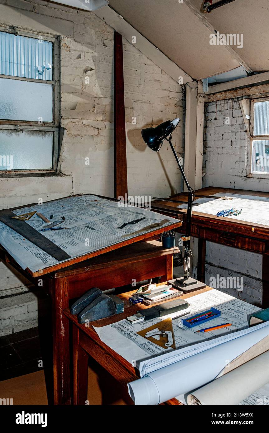 Old fashioned drawing board used by the Boulton Paul Aircraft ...