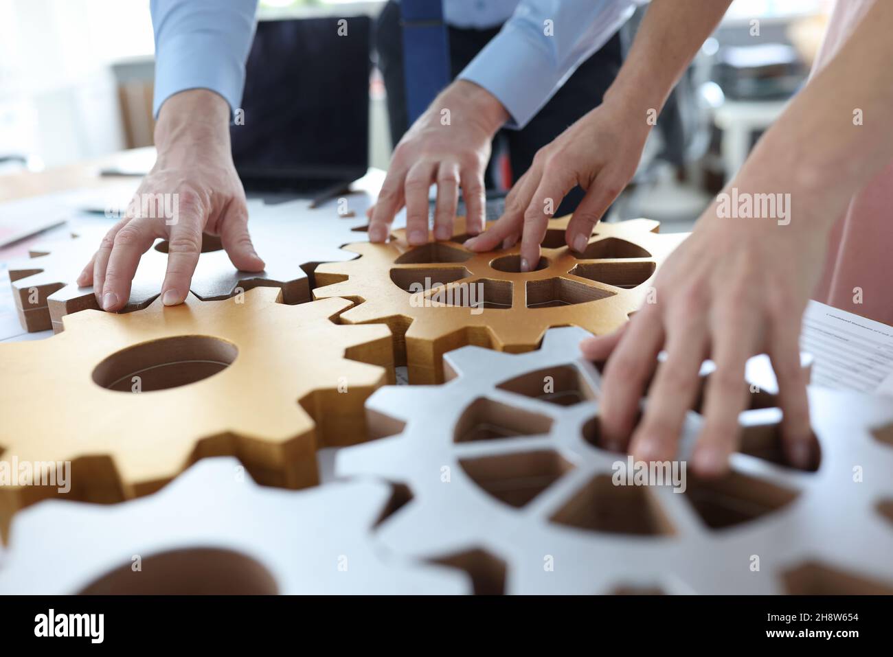 Business people teamwork gear together hi-res stock photography and ...