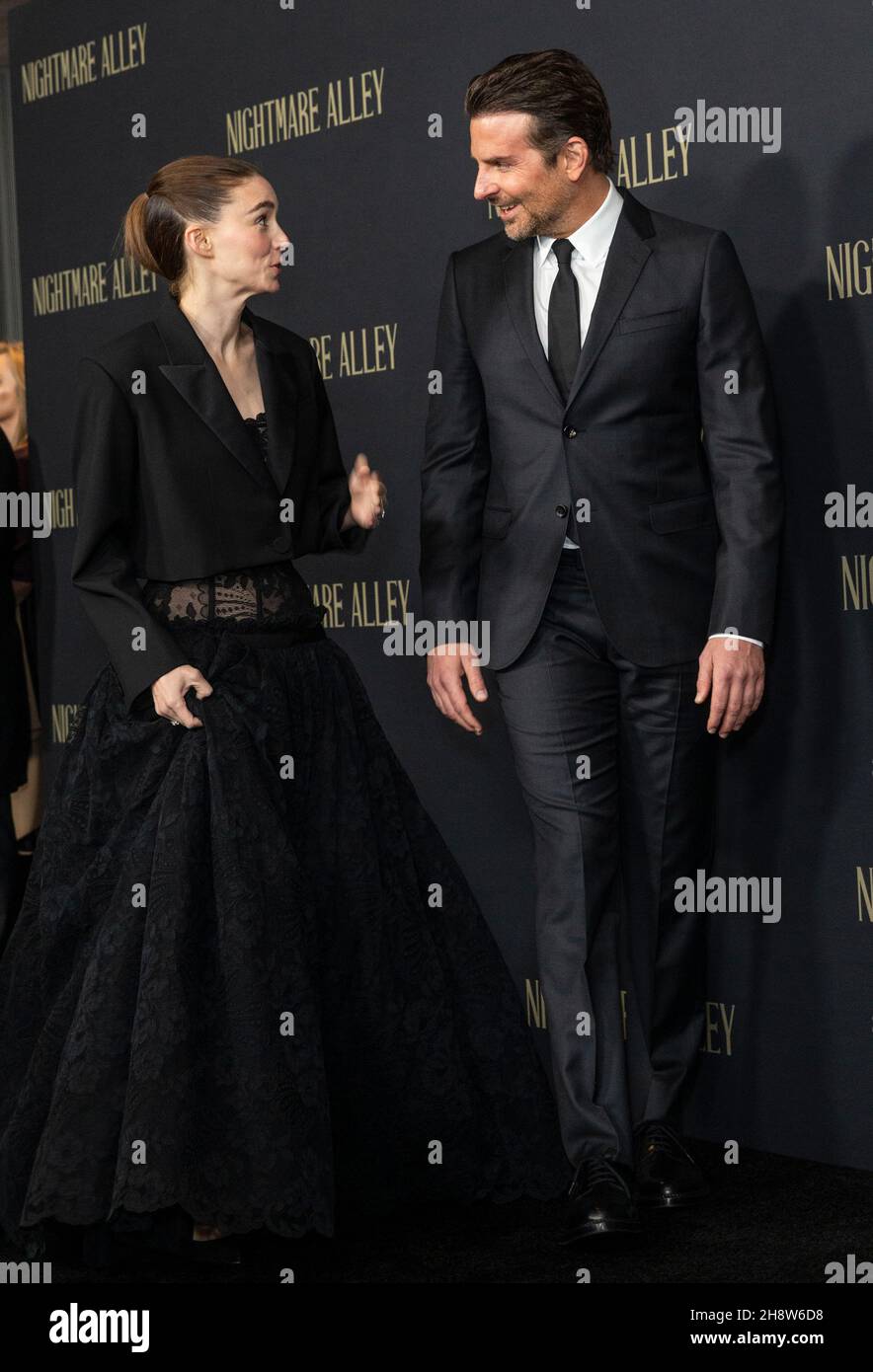 New York, NY - December 1, 2021: Rooney Mara and Bradley Cooper attends ...