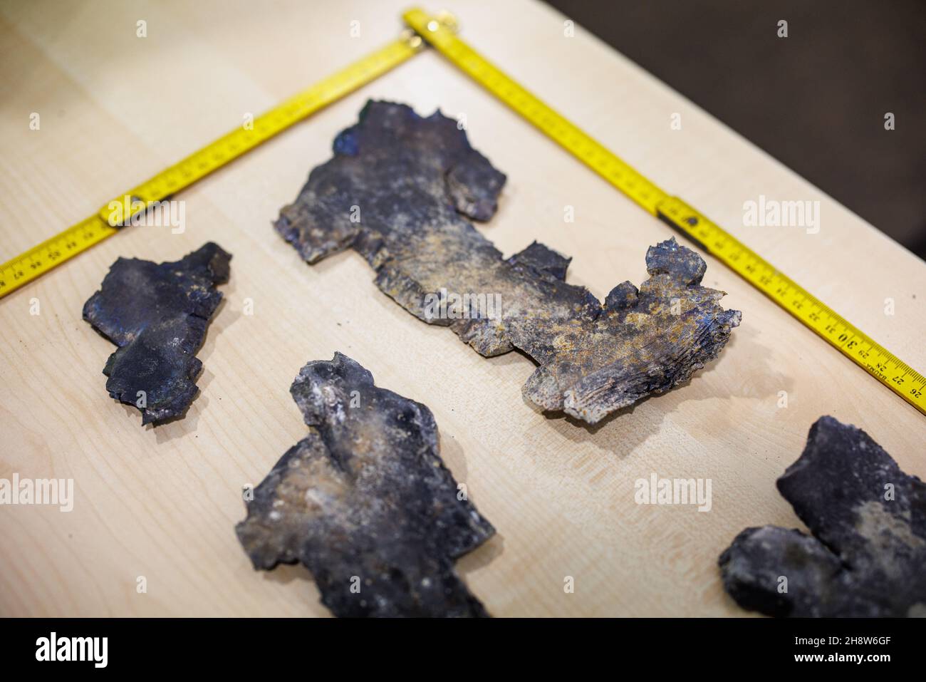 Munich, Germany. 02nd Dec, 2021. Remains of the casing of a World War ...