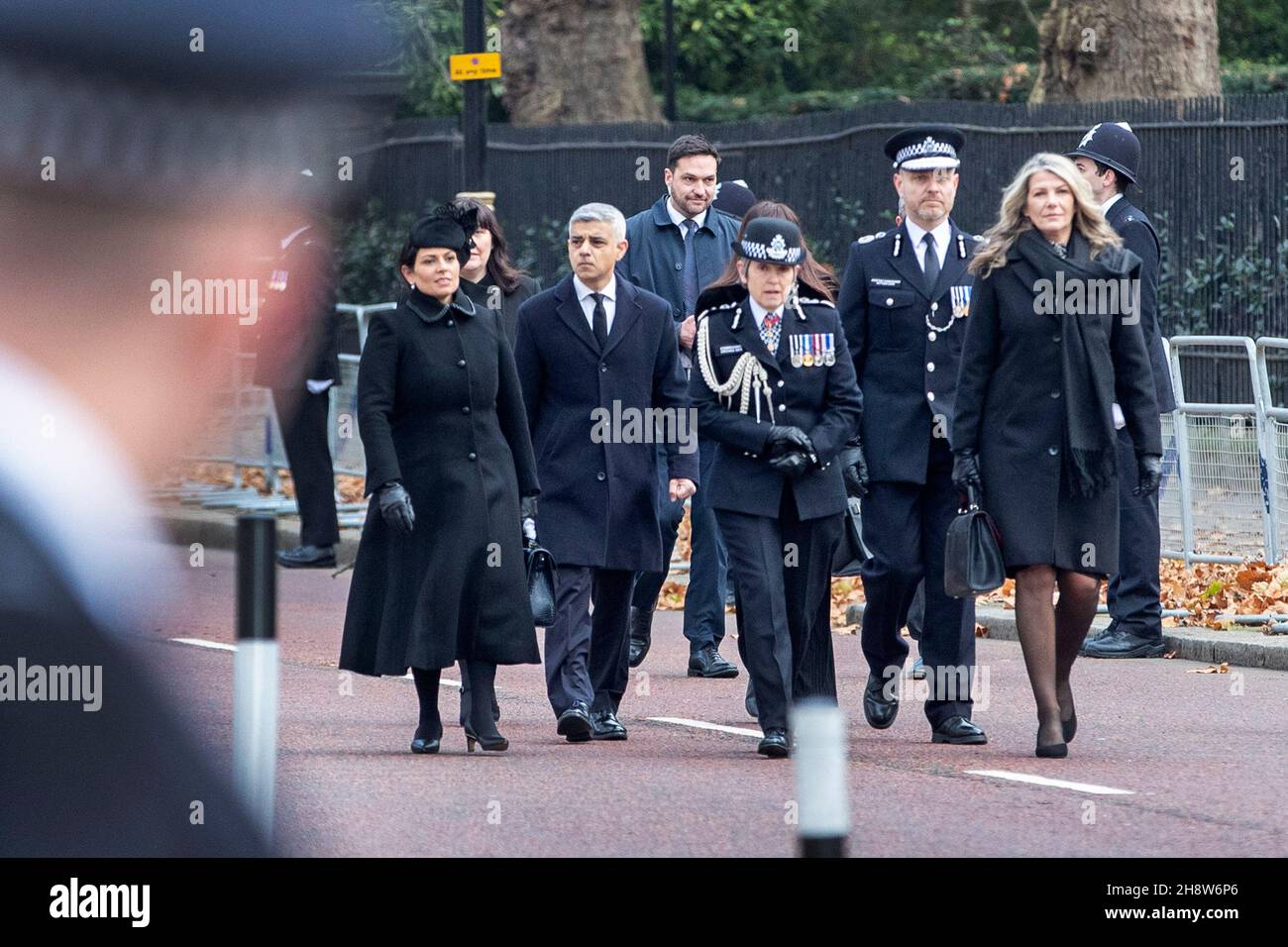 Home Secretary Priti Patel Mayor of London Sadiq Khan and Metropolitan ...