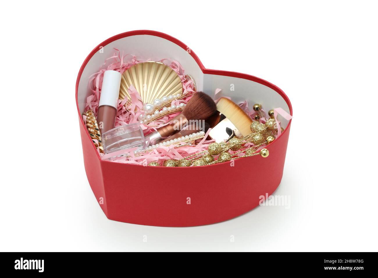 Female gift box isolated on white background Stock Photo - Alamy