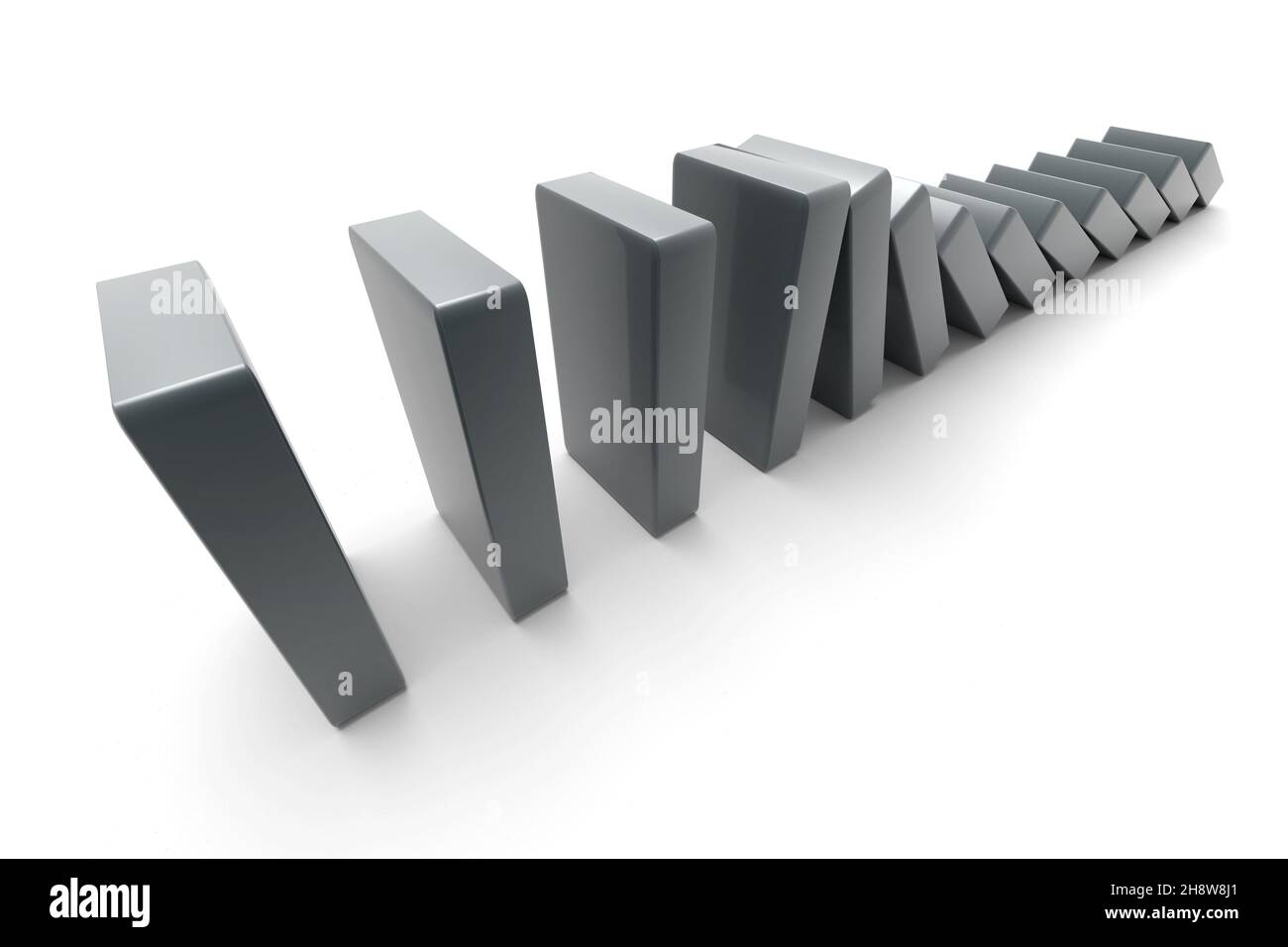 The grey blocks are pushing. Trends and problems concept. 3d rendering ...