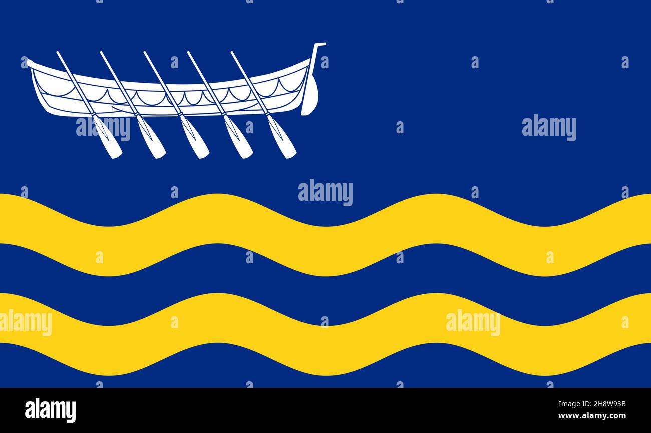 Top view of flag of St Annes on Sea town . flag of united kingdom of ...