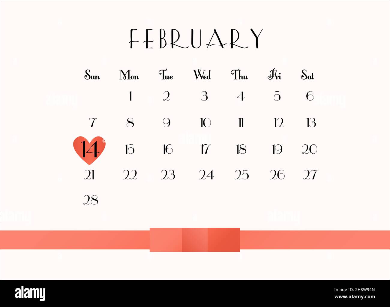 February 14 calendar concept Stock Vector Images - Alamy