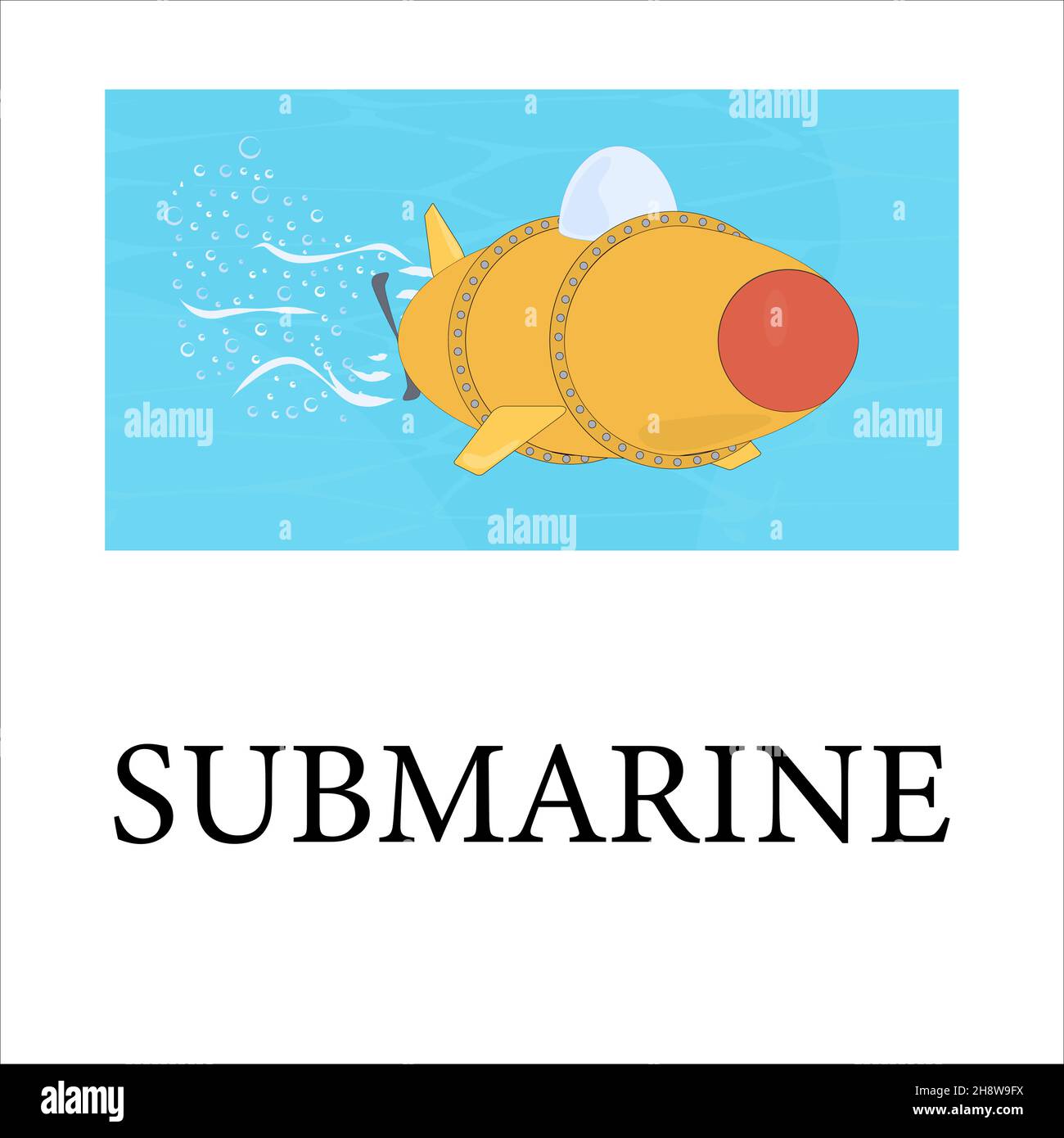 Yellow Submarine Periscope Swimming Underwater Research