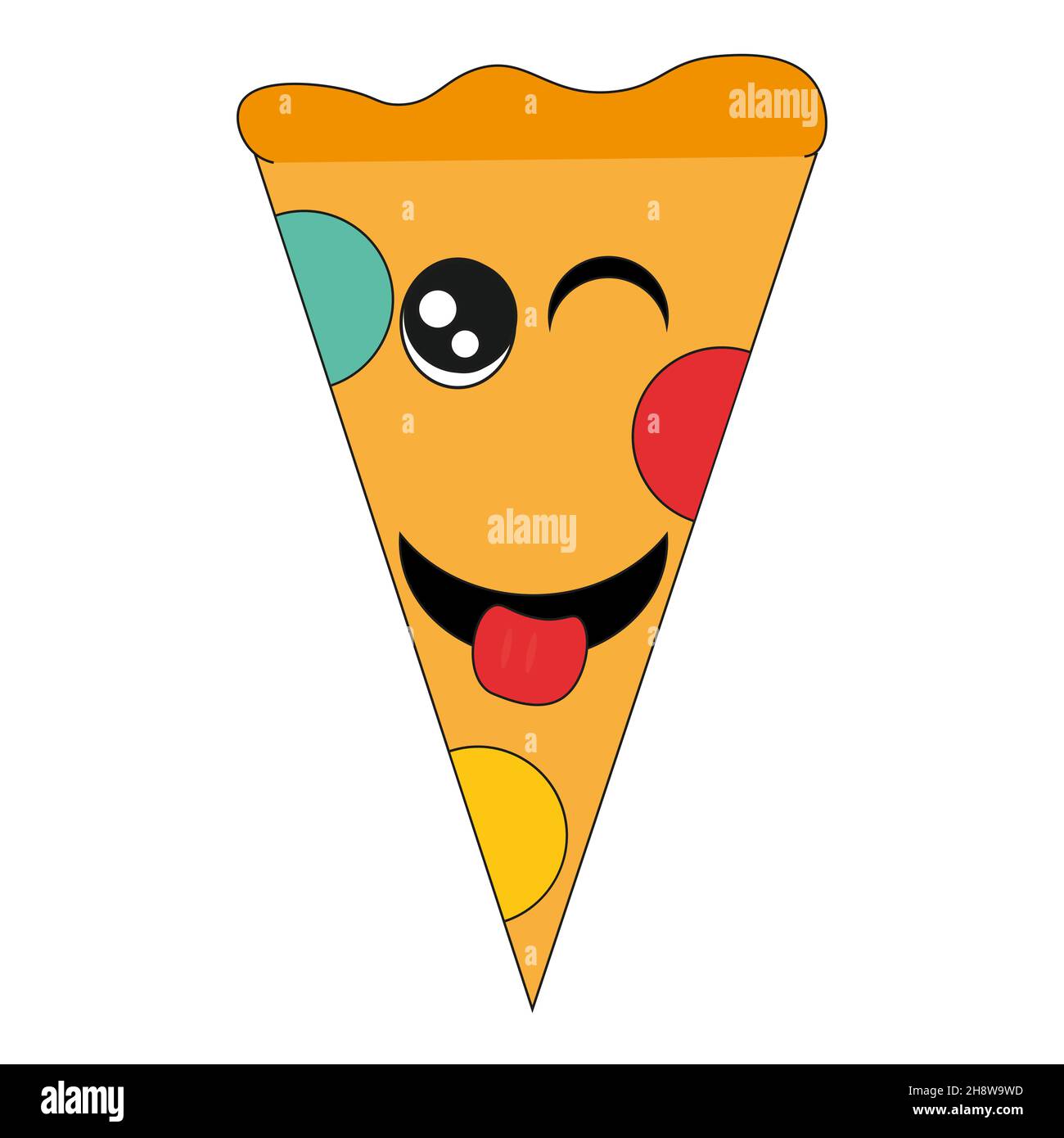 Cartoon Pepperoni Pizza Slice