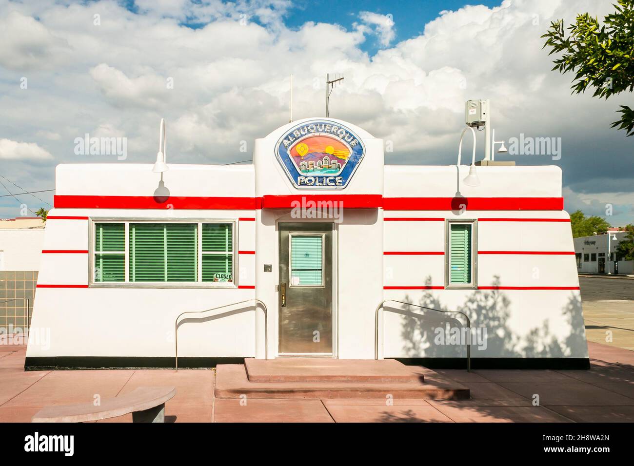 iconic Route 66 Albuquerque Art Deco police station New Mexico Stock ...
