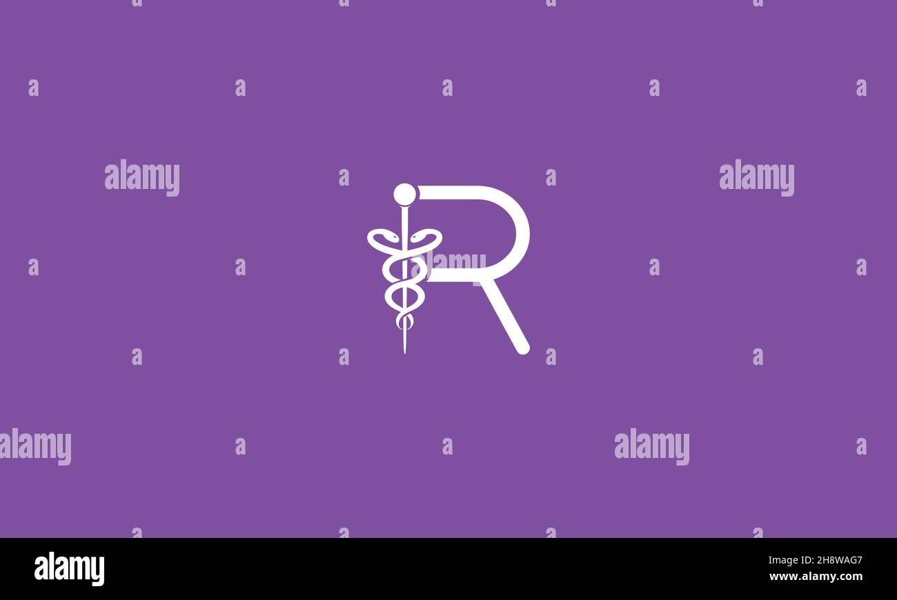Initial Letter R incorporated with Caduceus Medical Logo Design Stock ...