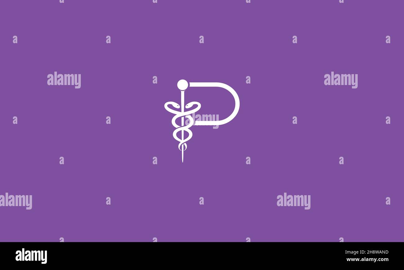 Initial Letter P incorporated with Caduceus Medical Logo Design Stock ...