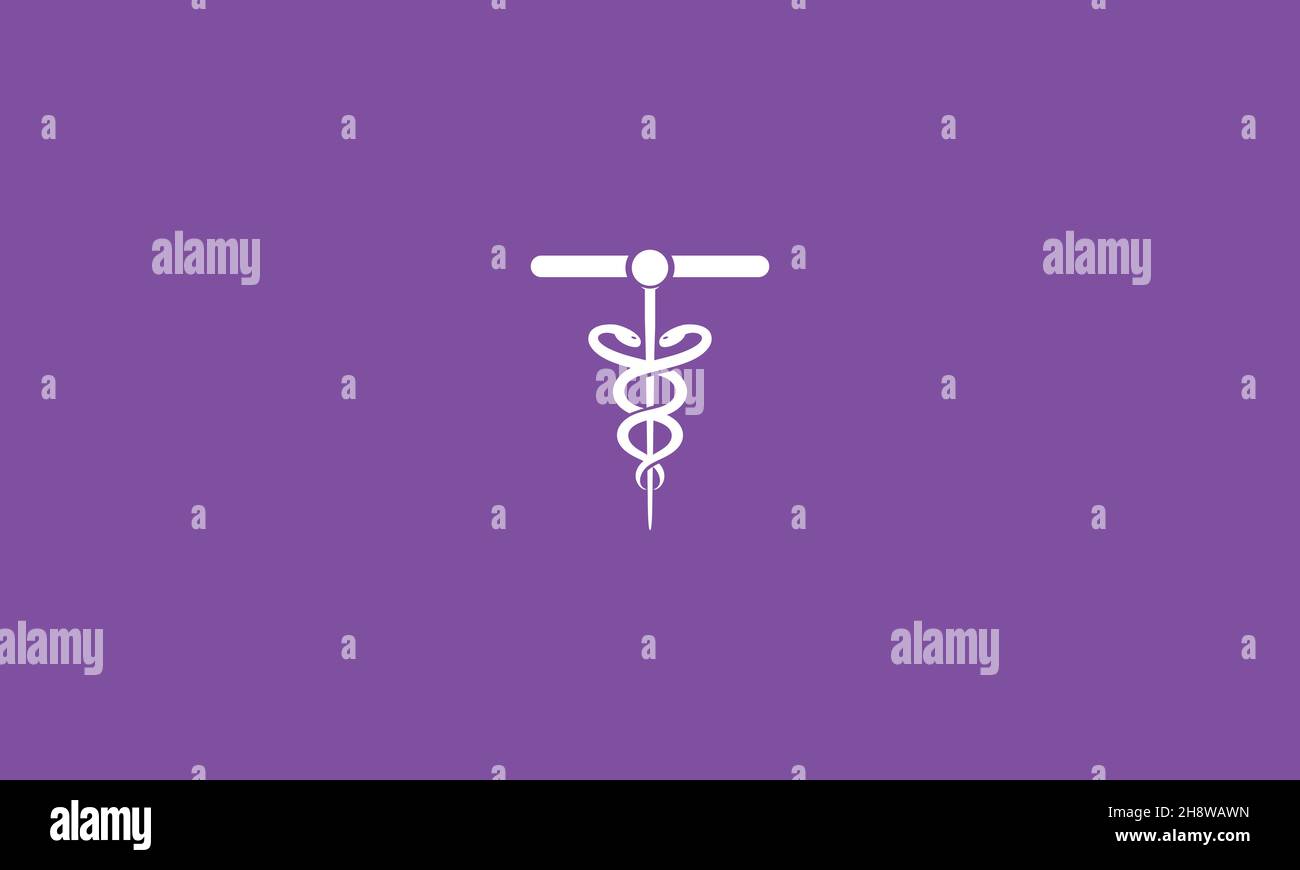 Initial Letter T incorporated with Caduceus Medical Logo Design Stock ...
