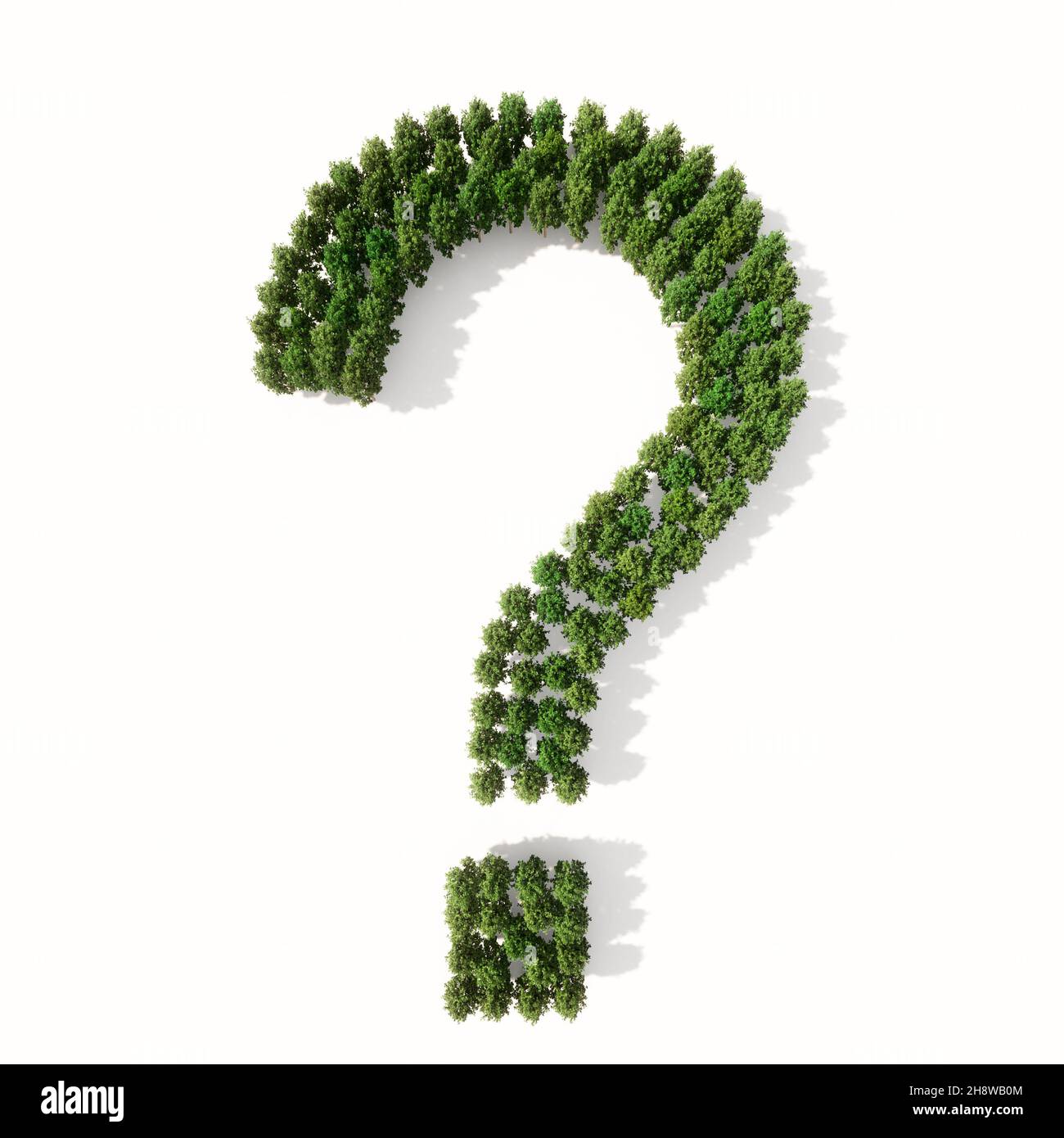 Concept or conceptual group of green forest tree isolated on white ...