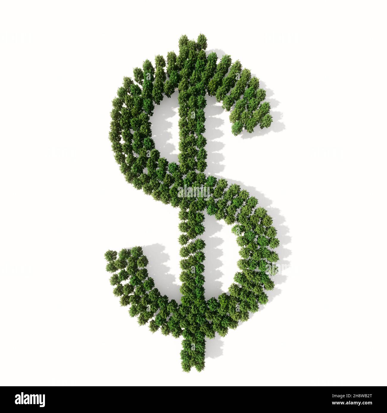 Concept or conceptual group of green forest tree isolated on white ...