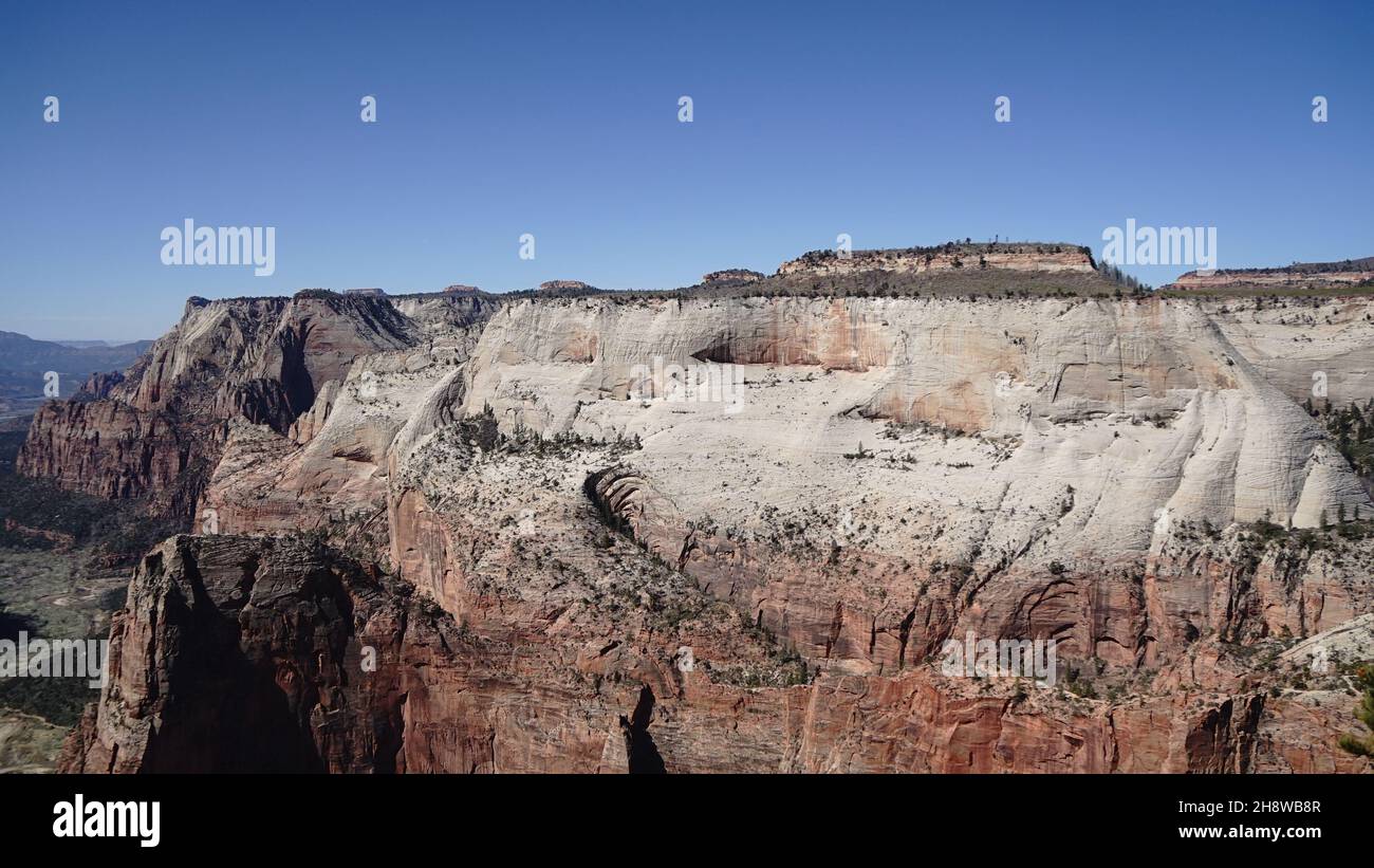 Steep red cliffs in the Zion National Park Stock Photo - Alamy