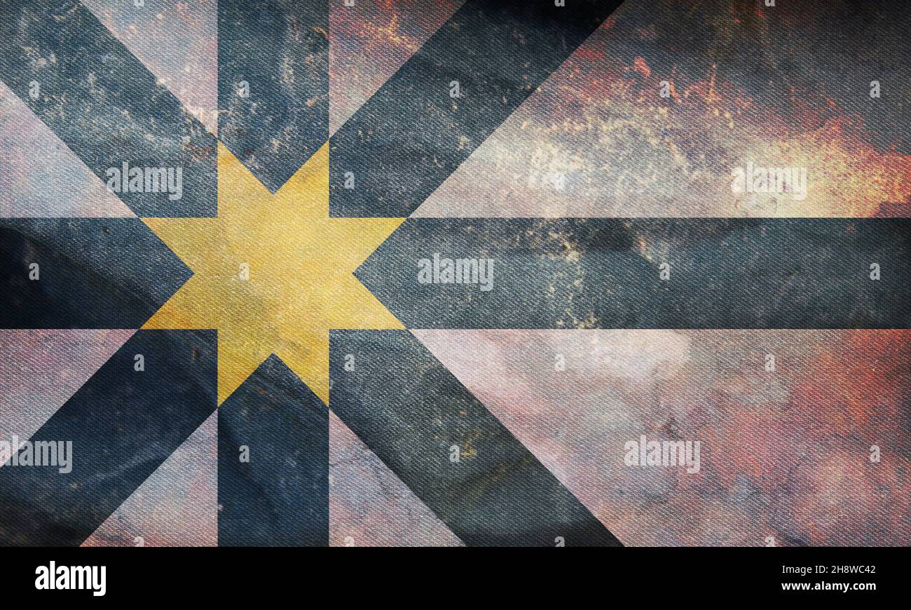 Top view of retro flag of Sutherland . grunge flag of united kingdom of ...
