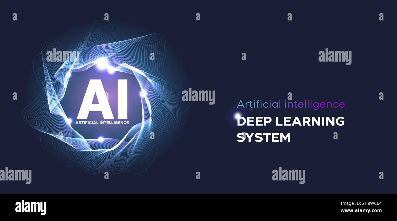artificial Intelligence landing page. Website template for ai machine deep learning technology ...