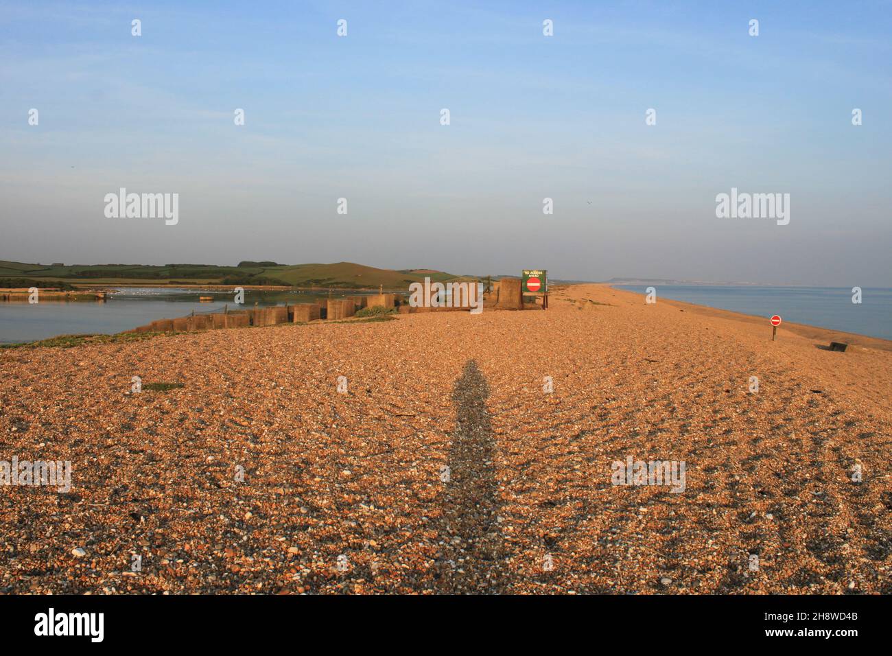 Chesil Beach. The England south west coast path. Jurassic Coast. Dorset ...
