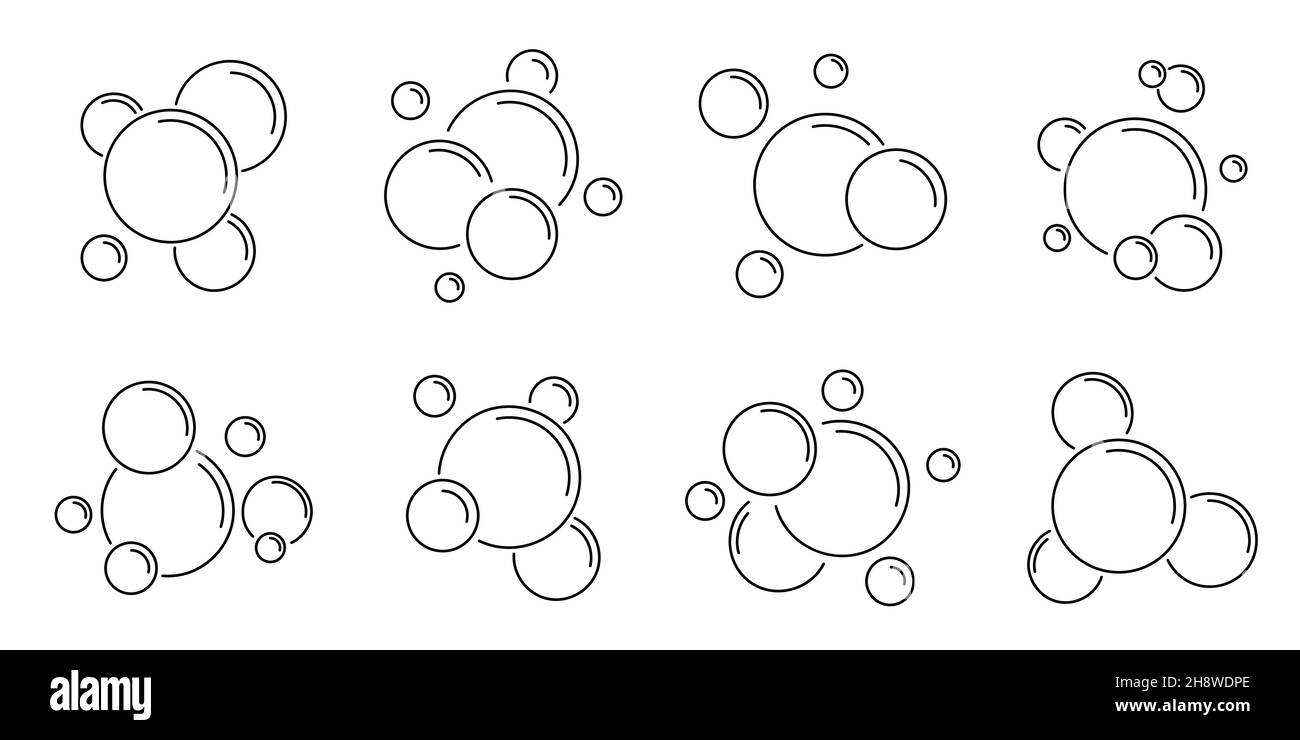 Bubbles icon. Foam line icon. Vector illustration. Set linear icons of ...