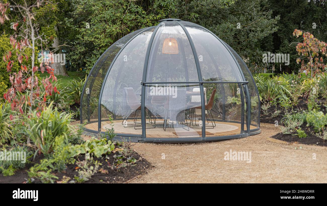 clear dome used as a segregated dining area due to the pandemic Stock ...