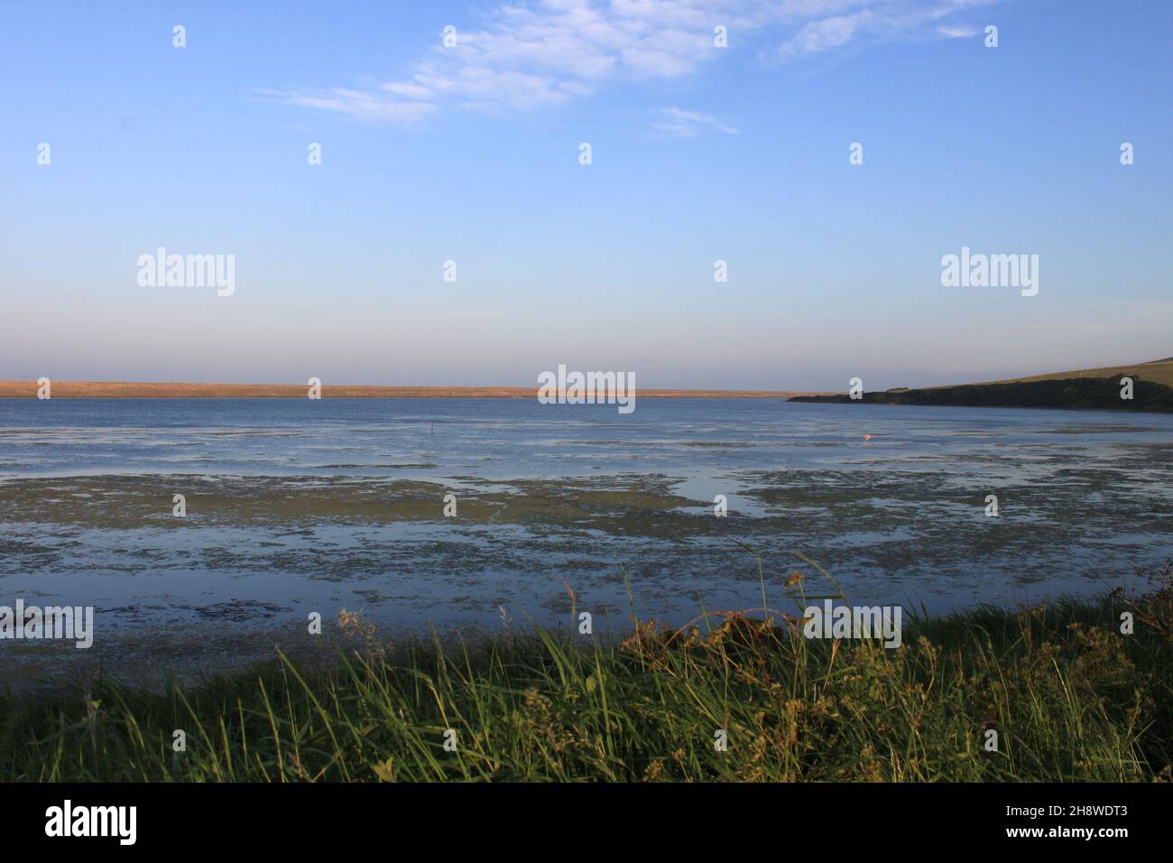 Fleet Lagoon. The England south west coast path. Jurassic Coast. Dorset ...