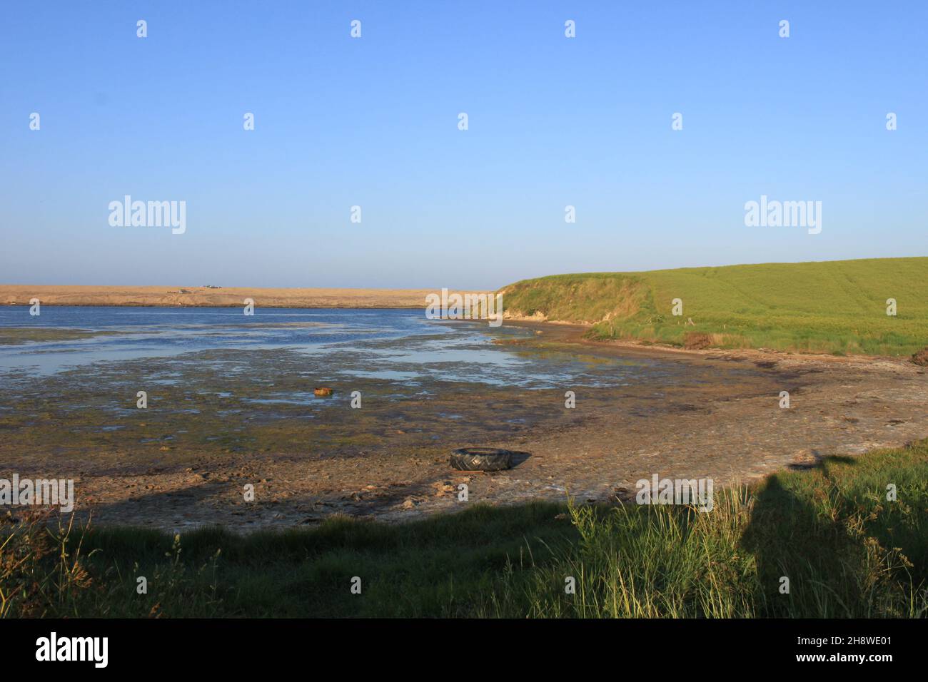 Fleet Lagoon. The England south west coast path. Jurassic Coast. Dorset ...